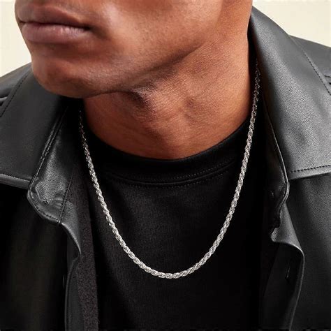 Gold Rope Chain For Men 25mm 3mm 4mm 18k Gold Plated Stainless Steel