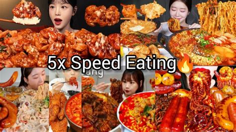 5x Speed Eating Sound | BEST FOOD COMPILATION | ASMR MUKBANG ...