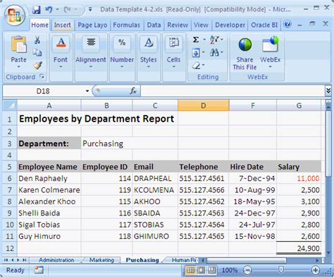 Bi Publisher Excel Template Crystaldamer