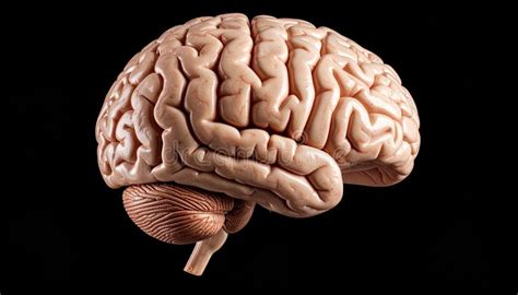 High Resolution 3d Illustration Of A Human Brain With Visible Surface Anatomy Stock Illustration