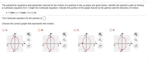 solved the parametric equations and parameter interval for the motion of a particle in the xy