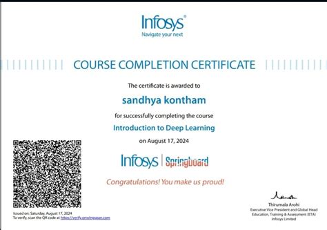 Excited To Share That I Got Certified In Deep Learning Under Ai 5 Day