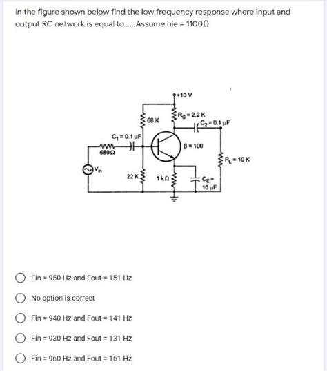Solved In The Figure Shown Below Find The Low Frequency Chegg