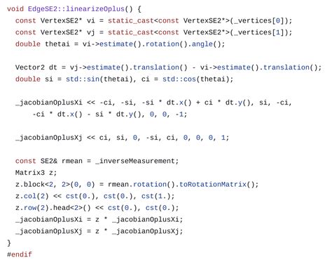 is the pose graph 2d error term in ceres equivalent to the edge se2 cpp