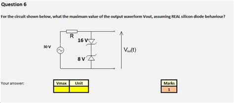 Solved Question 6 For The Circuit Shown Below What The