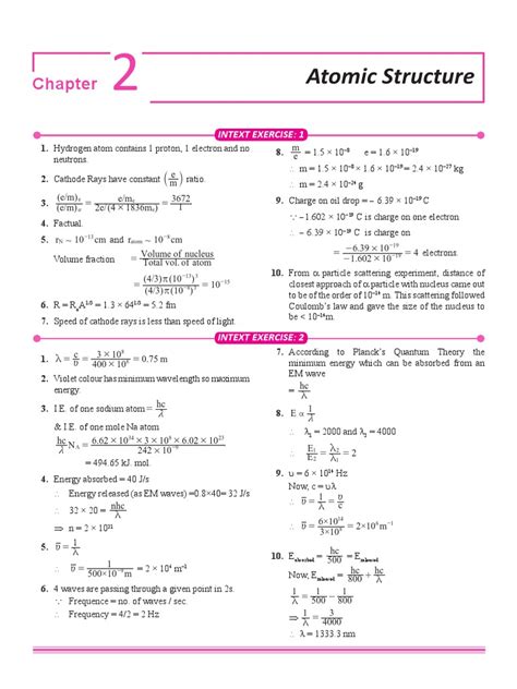 Atomic Structure Fundamentals Document Provides Thorough Explanation Of Key Atomic Structure