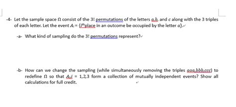 Solved Let The Sample Space H Consist Of The 3 Permutations