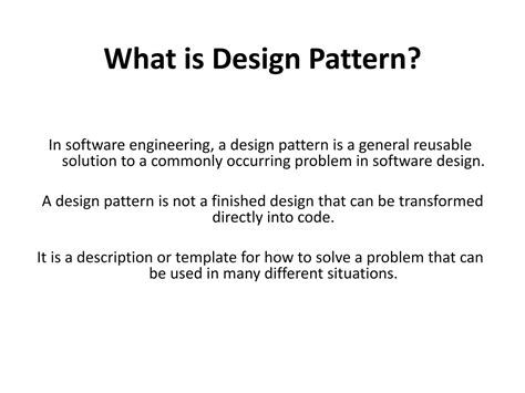 design pattern in software engineering pptx computing technology and computing