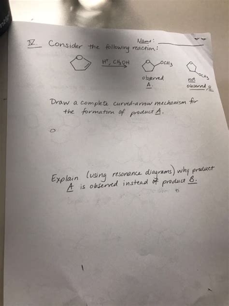 Solved Homework Consider The Following Reaction Draw A Complete