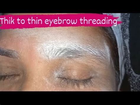 thik to thin eyebrow threading/ eyebrow threading tutorial step by step #shahinamakeover - YouTube