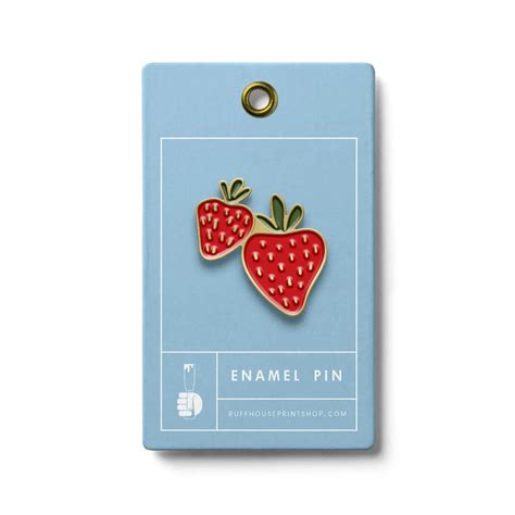 Strawberry Set Enamel Pin Hitchcock Paper Co