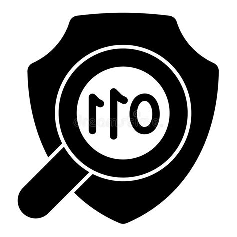 data with magnifier on emblem solid icon data encryption concept