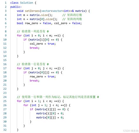 Leetcode73矩阵置零 Csdn博客