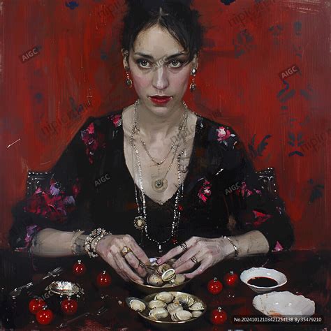 ai创作图异国风情女子油画 美女人物油画 人物肖像油画 中国写实油画家主题 艺术家的妻子半身像 外国人物油画 写实主义肖像画 绘画人物油画