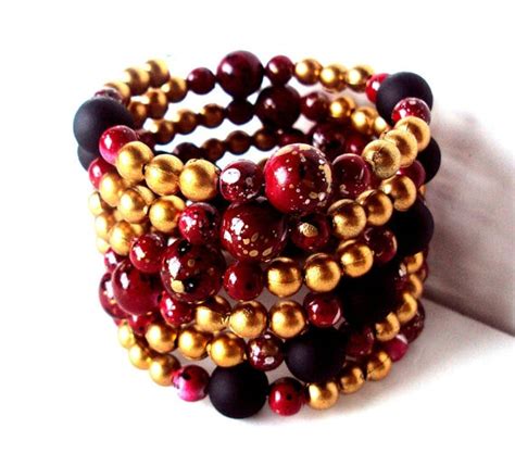 Beaded Wrap Bracelet Cuff Bracelet Memory Wire By Nezdesigns 2000