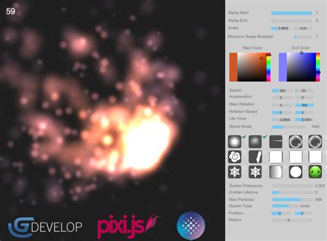 gdevelop on twitter a new demo built by a talented user of gdevelop using pixi particles
