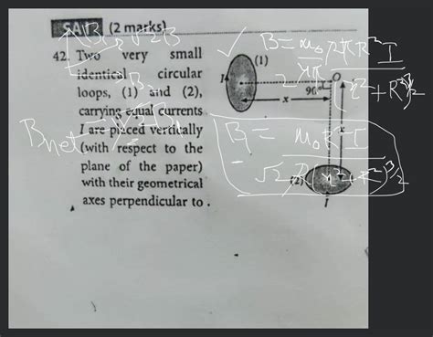 SAl 2 Marks 42 Two Very Small Identical Circular Loops 1 And 2 C