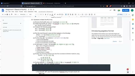 Machine Learning Basics Of Numpy Assignment 1 Question 1 Part Ii Youtube