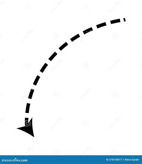 Dashed Arrow Set Vector Doodle Dot Line Stock Vector Illustration Of Element Design