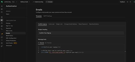 how to send emails from supabase using smtp or email api a250ok