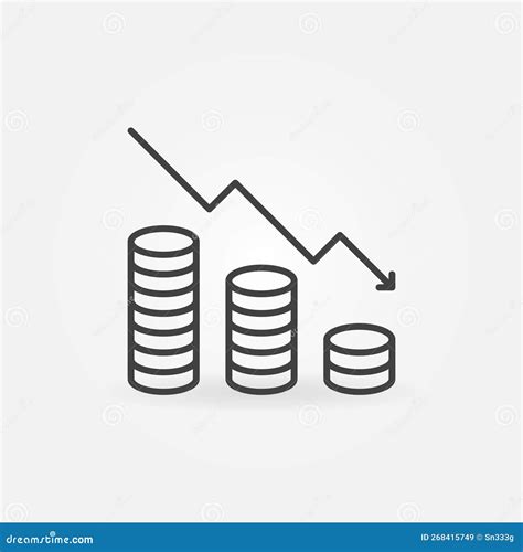 Money Devaluation Graph Vector Currency Value Lowering Line Icon 268422800