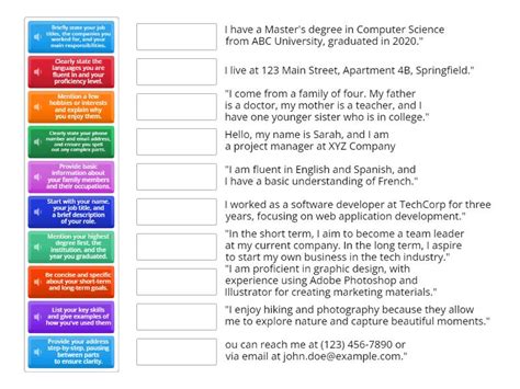 Match The Statement With The Example Match Up