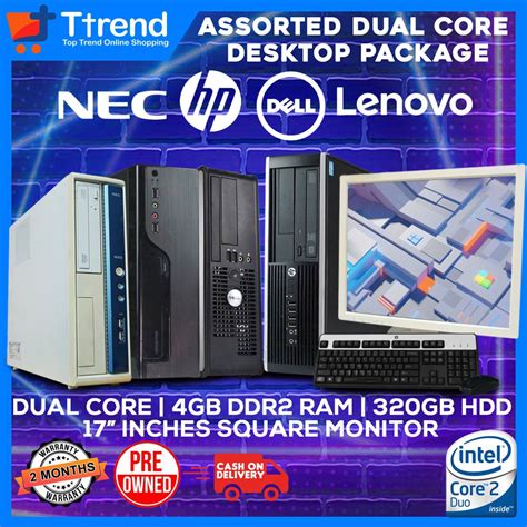 Assorted Intel Dual Core Desktop Computer Pc Package Gb Gb Monitor Ttrend Shopee