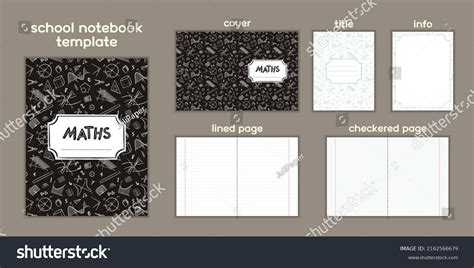 Maths Template Print School Notebook Mathematics Stock Vector Royalty
