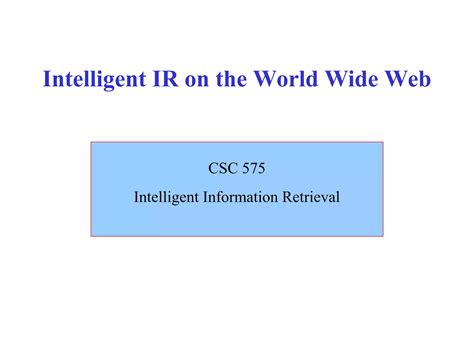 Information Retrieval Ppt