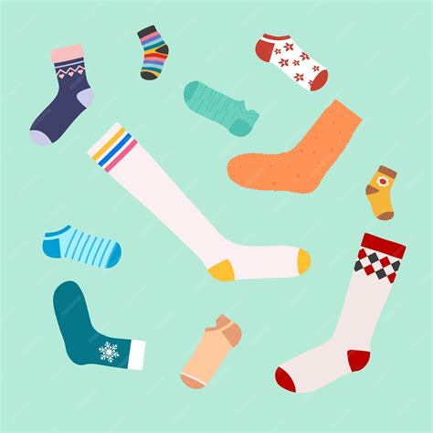 Premium Vector Set Of Diffenrent Types Of Socks Illustration Vector