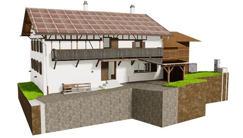 Gebäudevermessung And 3d Modell Efh Trun Graubünden
