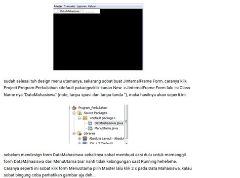 berkarya ilmu membuat aplikasi data mahasiswa netbeans koneksi dengan