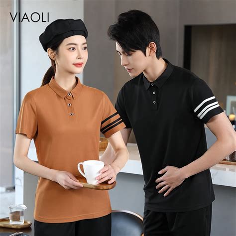 스파 유니폼 웨이터 유니폼 폴로 셔츠 케이터링 뷰티 살롱 작업복 패스트 푸드 레스토랑 접객 작업복 신제품 Aliexpress