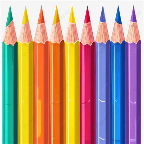 أقلام ملونة بأسلوب مسطح اللون قلم كرتون Png صورة للتحميل مجانا