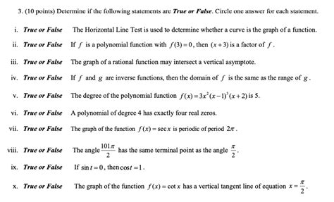 solved 3 10 points determine if the following statements