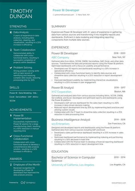 6 Power Bi Developer Resume Examples And Guide For 2023