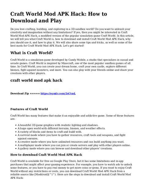 Fillable Online Craft World Master Building Block Game 3d Apk For Android Fax Email Print