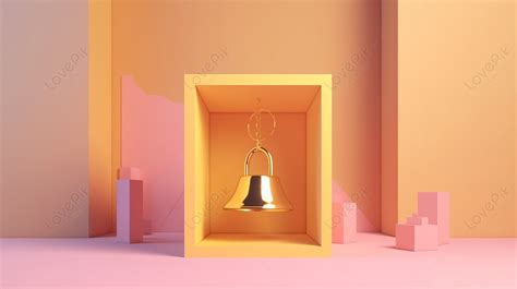 배경 그림이 포함된 최소한의 만화 상징적 선물 상자 3d 렌더링된 오프닝 벨 알림 및 메시지 경고 만화 배경 오프닝 배경