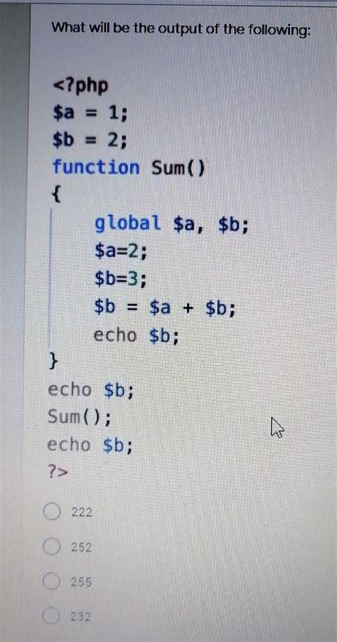 solved what will be the output of the following