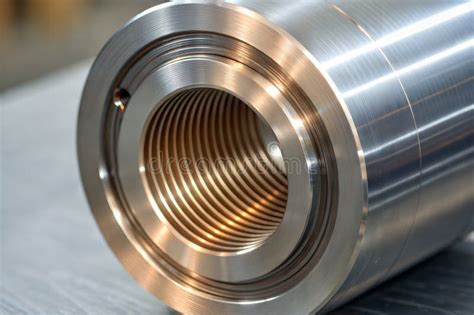 Close Up Of A Precision Machined Metal Coupling With Intricate Threads Stock Illustration