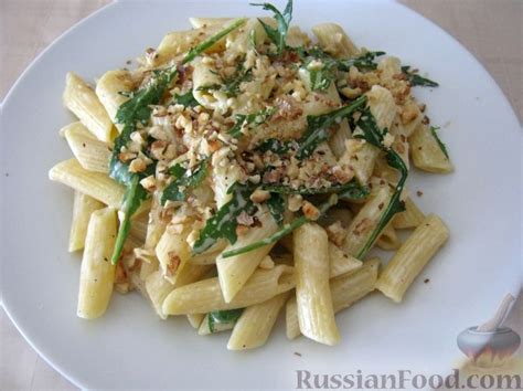 Рецепт: Паста (макароны) с сыром и рукколой на RussianFood.com