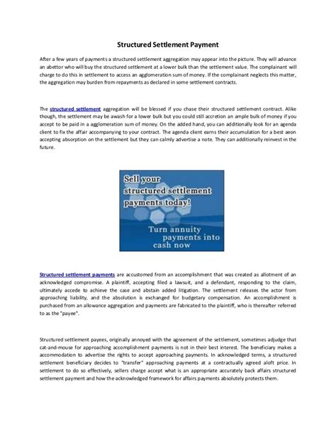Structured Settlements Definition