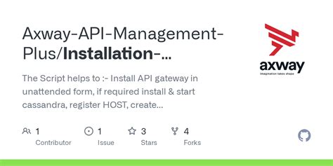 github axway api management plus installation configuration by script