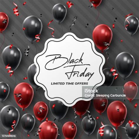 블랙 프라이데이 세일 포스터와 흑백 배경에 빛나는 풍선 포스터 포스터 배너 전단지 카드에 대한 범용 벡터 배경 벡터 일러스트레이션 11월에 대한 스톡 벡터 아트 및 기타