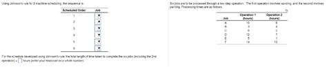 solved using johnson s rule for 2 machine scheduling the