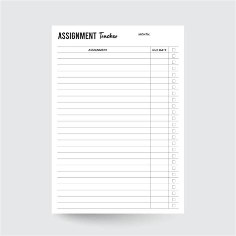 Assignment Trackerhomework Trackerassignment Logstudy Planner