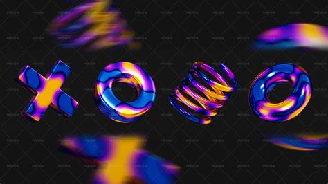 4 Gradient Geometric Shapes Graphics Motion Array