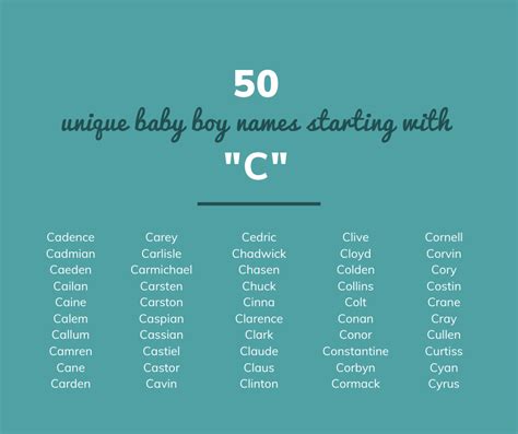 Boy Names That Start With C