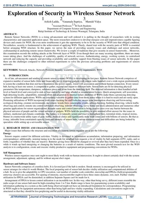 PDF Exploration Of Security In Wireless Sensor Network