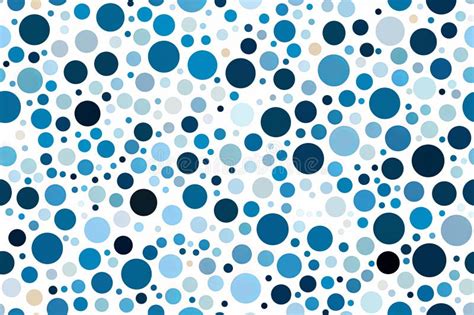playful polka dot pattern with varying sizes of blue and black circles